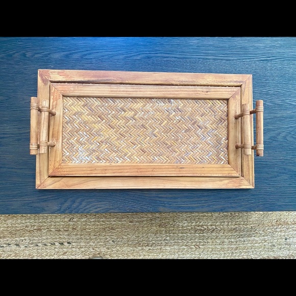 Accents | Bamboowicker Serving Tray With Handles | Poshmark